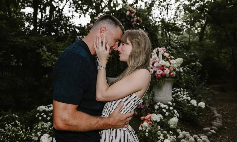 Travis Kelce Jokes About Being “Less Famous” Than Fiancé Taylor Swift ...